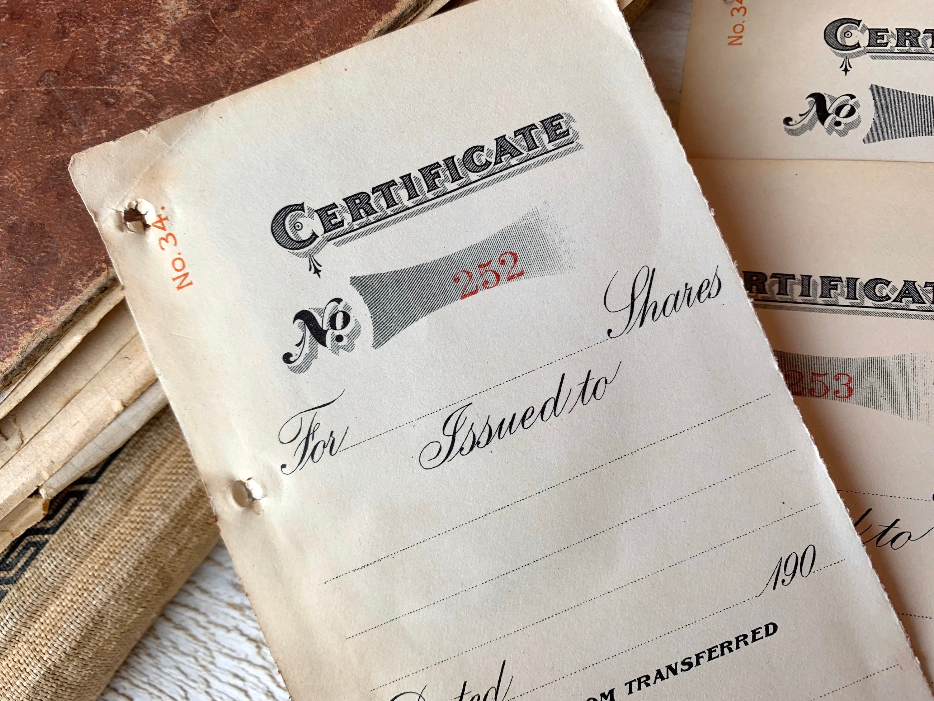 Antique Certificates Vintage Document Vintage Ephemera Junk | Etsy UK