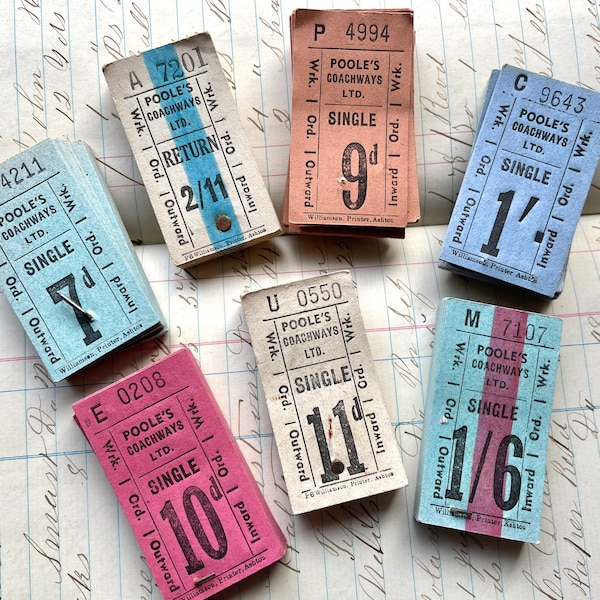 Uk Bus Ticket Set - Etsy