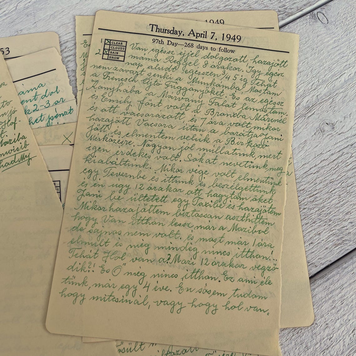French 1940s-50s Handwritten Agenda Pages - 10 Sheets - for Junk ...
