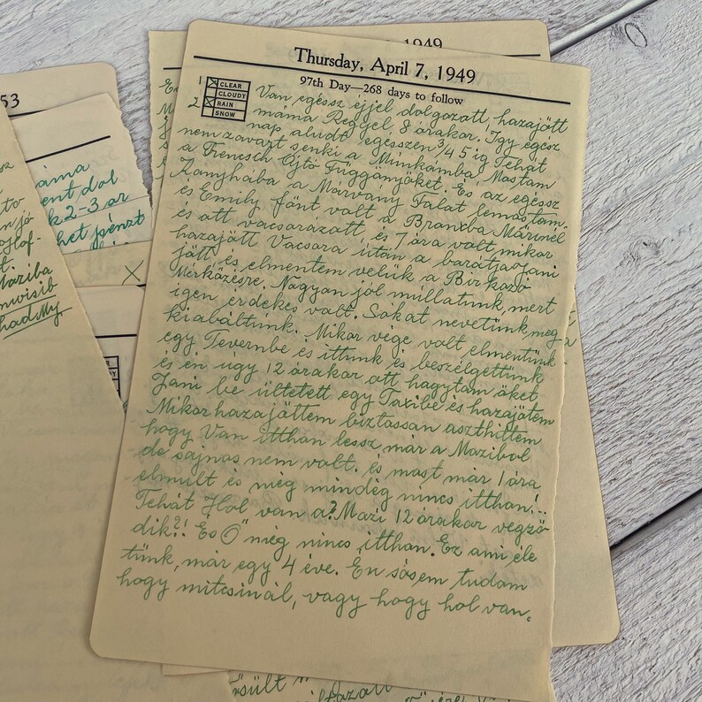 French 1940s-50s Handwritten Agenda Pages - 10 Sheets - for Junk ...