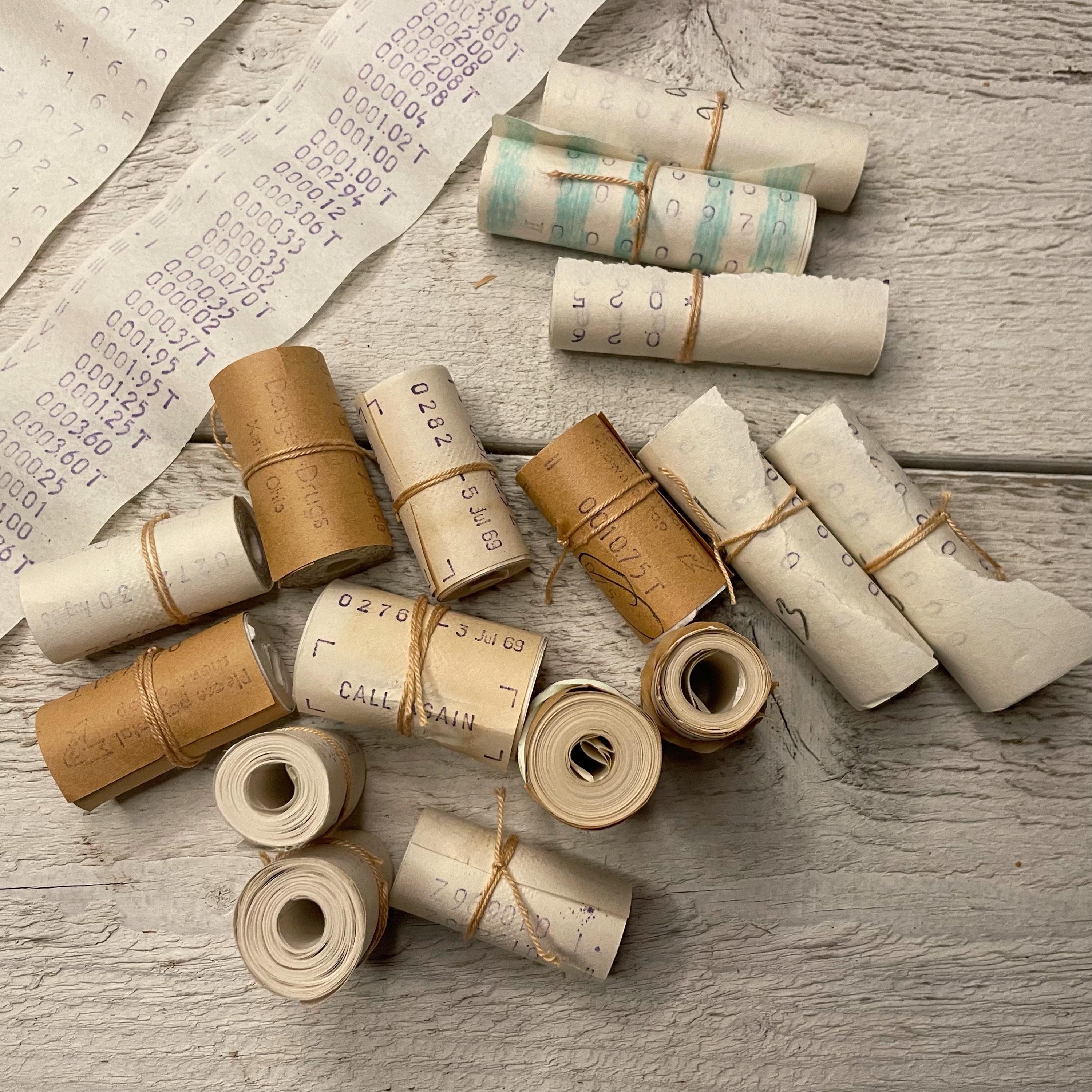 Vintage Used Cash Register Rolls, Adding Machine, Numbers Receipts ...