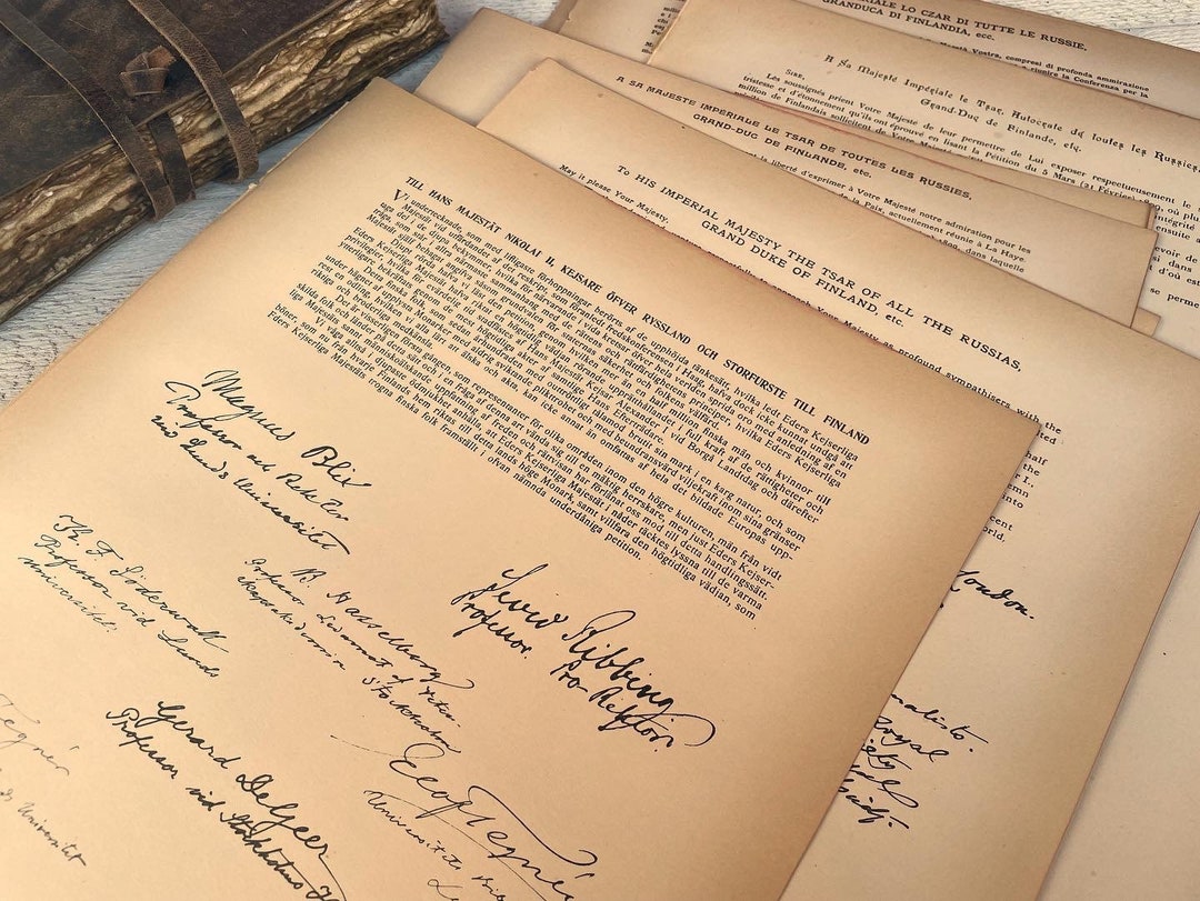 Huge 1890s Finnish Cultural Address to Nikolai II With - Etsy
