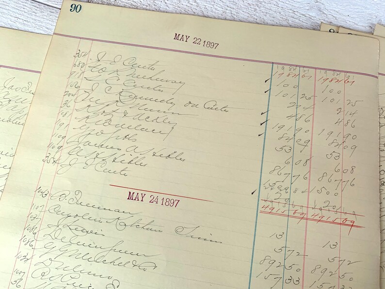 Extra Large Antique Handwritten Ledger 1800s Junk Journal | Etsy