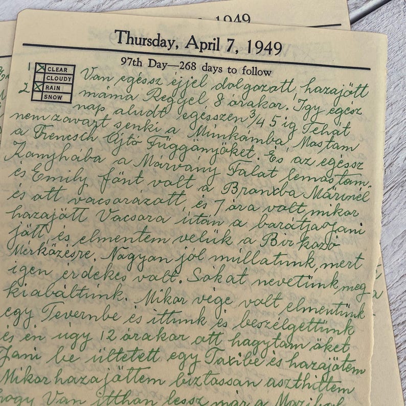 French 1940s-50s Handwritten Agenda Pages - 10 Sheets - for Junk ...