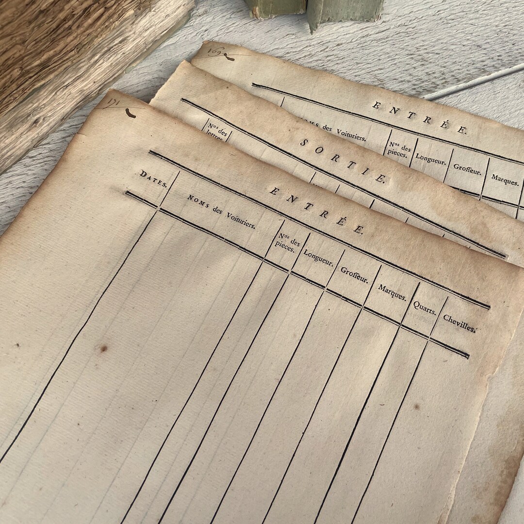 Antique 1700s French Account Sheets, RARE 18th Century Rag Paper ...