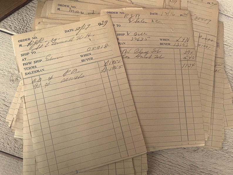 Antique Order Receipts Statements Beige Ephemera 1920s - Etsy
