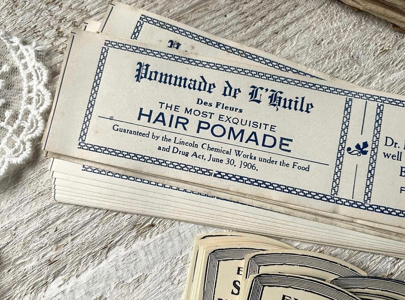 Antique Sewing Machine Oil Label and Hair Pomade Label, Journaling ...