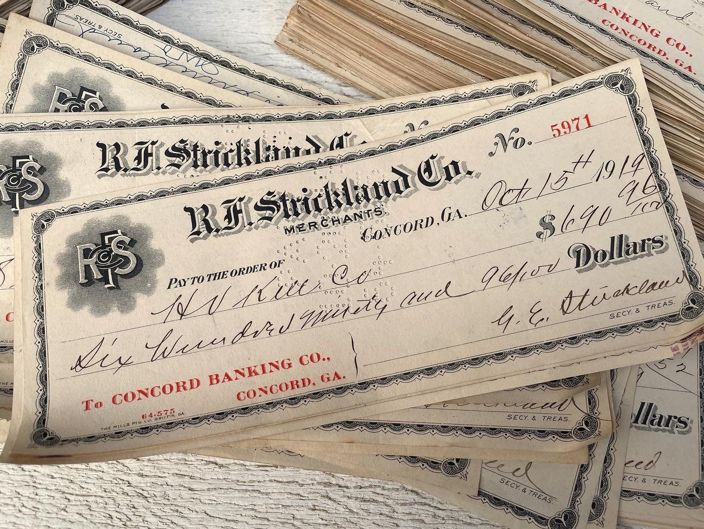 Antique Bank Checks Used Payment Receipt Vintage Ephemera | Etsy