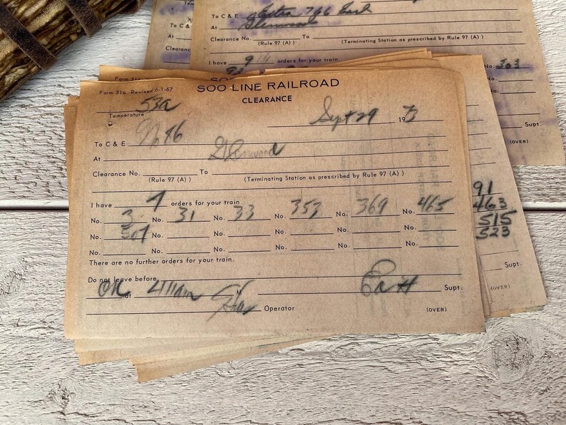 Vintage Clearance Forms Train Railroad Receipts Ephemera 10 | Etsy