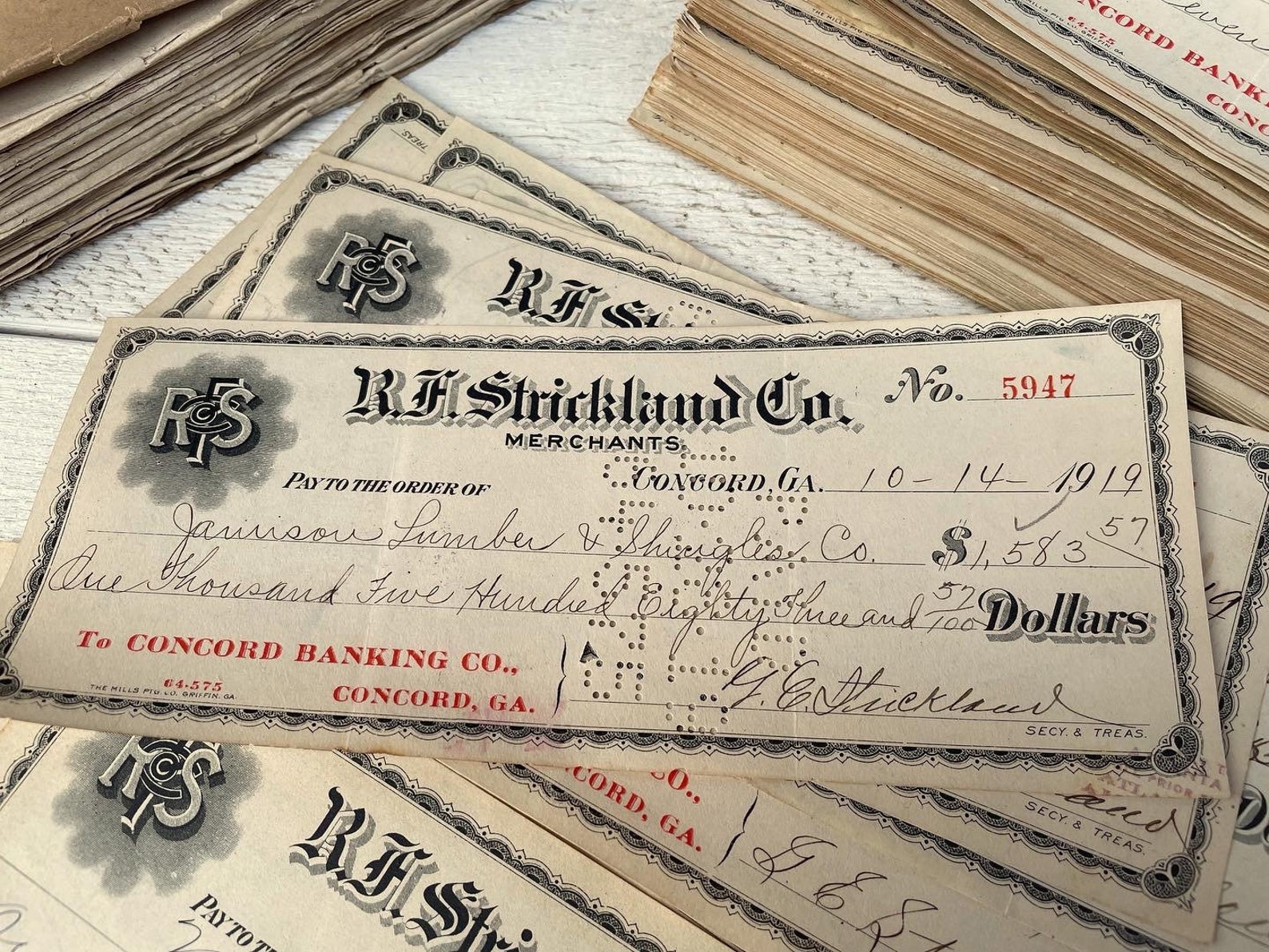 Antique Bank Checks Used Payment Receipt Vintage Ephemera | Etsy
