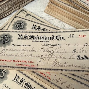 Antique Bank Checks, Used Payment Receipt, Vintage Ephemera, Bank Note ...
