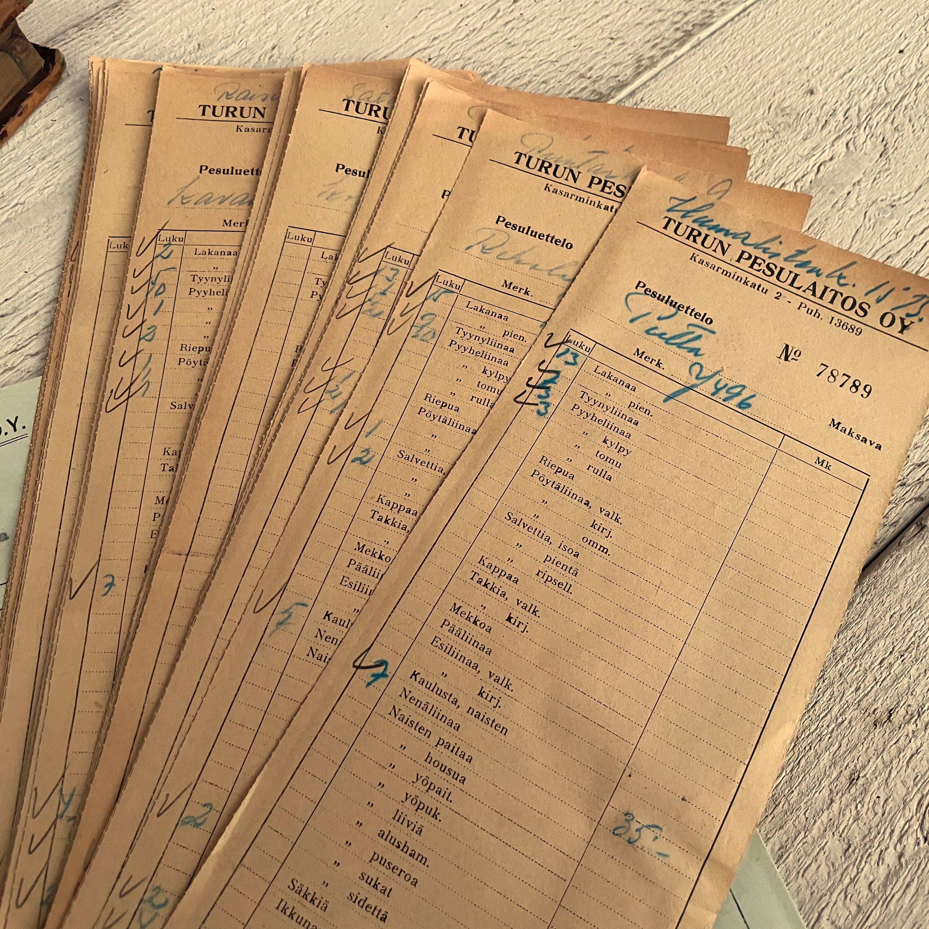 Vintage Laundry Receipts, Wholesale Bundle, Aged Paper for Junk Journal ...