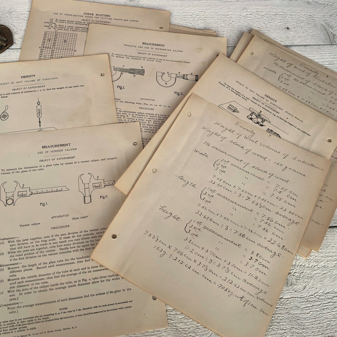 Antique 1911 Physics School Study Notes, 10 Sheets Random Pick, Scholar ...