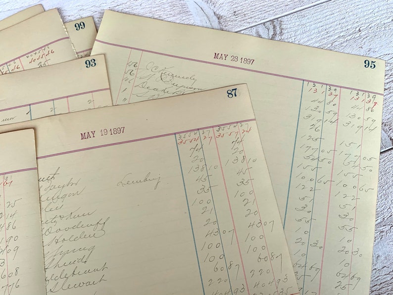 Extra Large Antique Handwritten Ledger 1800s Junk Journal | Etsy