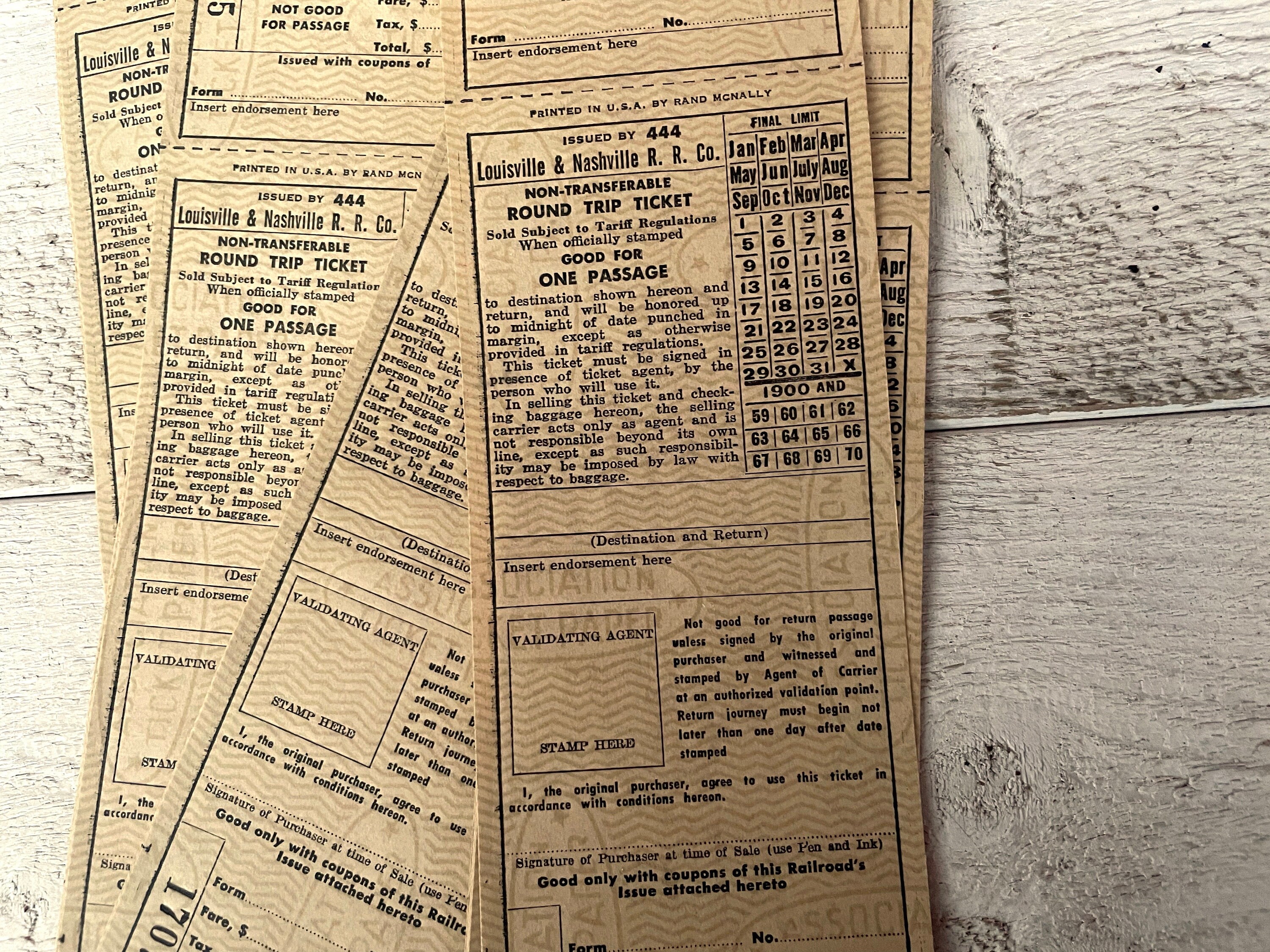 Vintage Train Tickets, Large Paper Ticket, Antique Railroads Ephemera ...