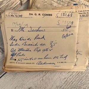 Antique Rx Prescriptions 1920s Handwritten, Pharmacy, Old Apothecary ...