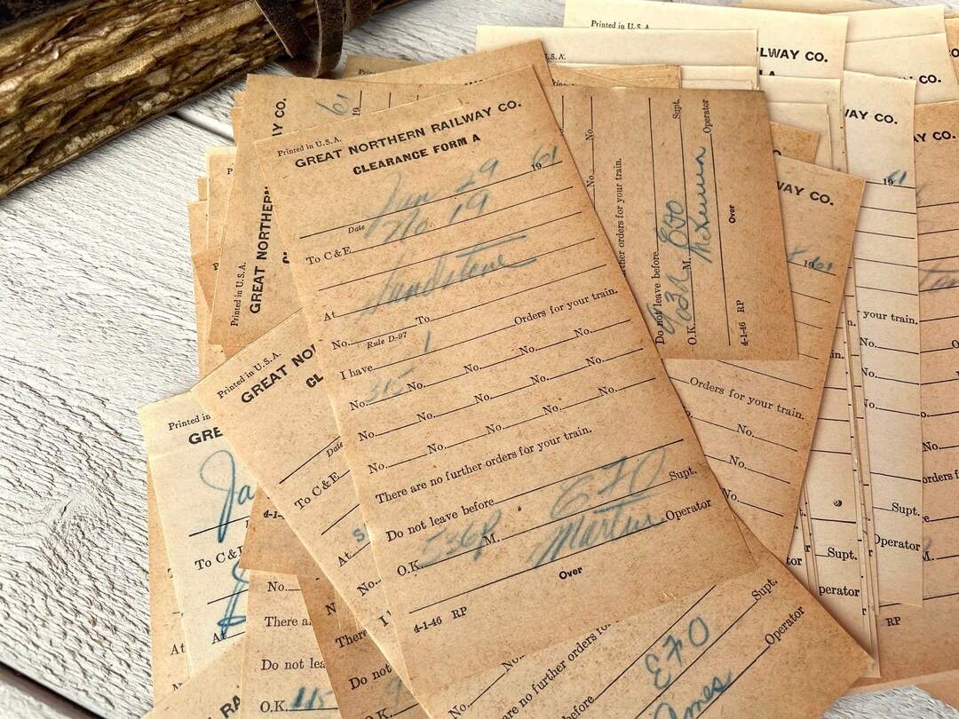 Vintage Clearance Forms, Train Railroad Receipts, Ephemera for ...