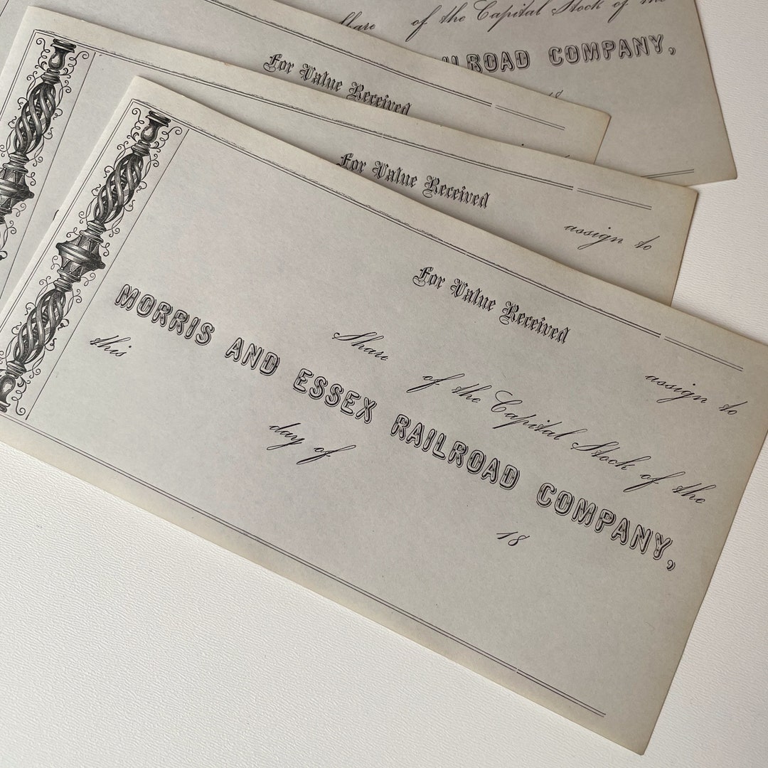Antique Certificates, Unused Railroad Check, 1890s Ephemera, Thin Junk ...