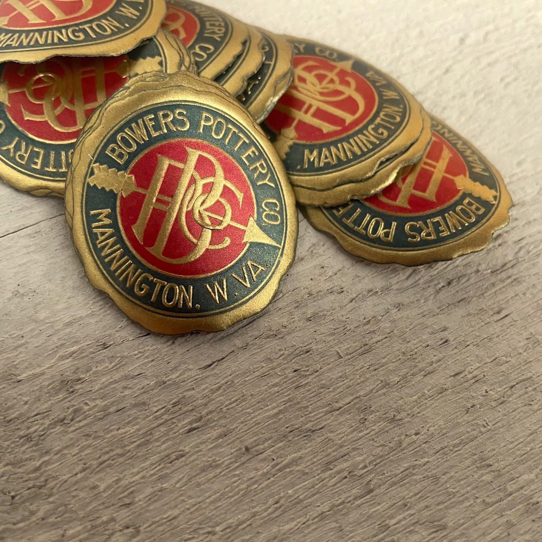 Vintage Bowers Pottery Seal Labels: (10 Sheets) Embossed Advertising ...