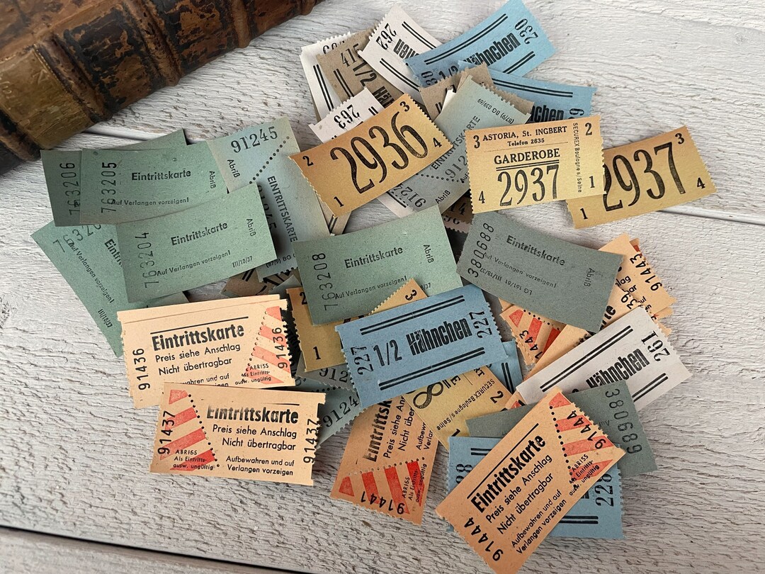 Vintage German Ticket Assortment - 40 Pcs Ticket Set - European ...