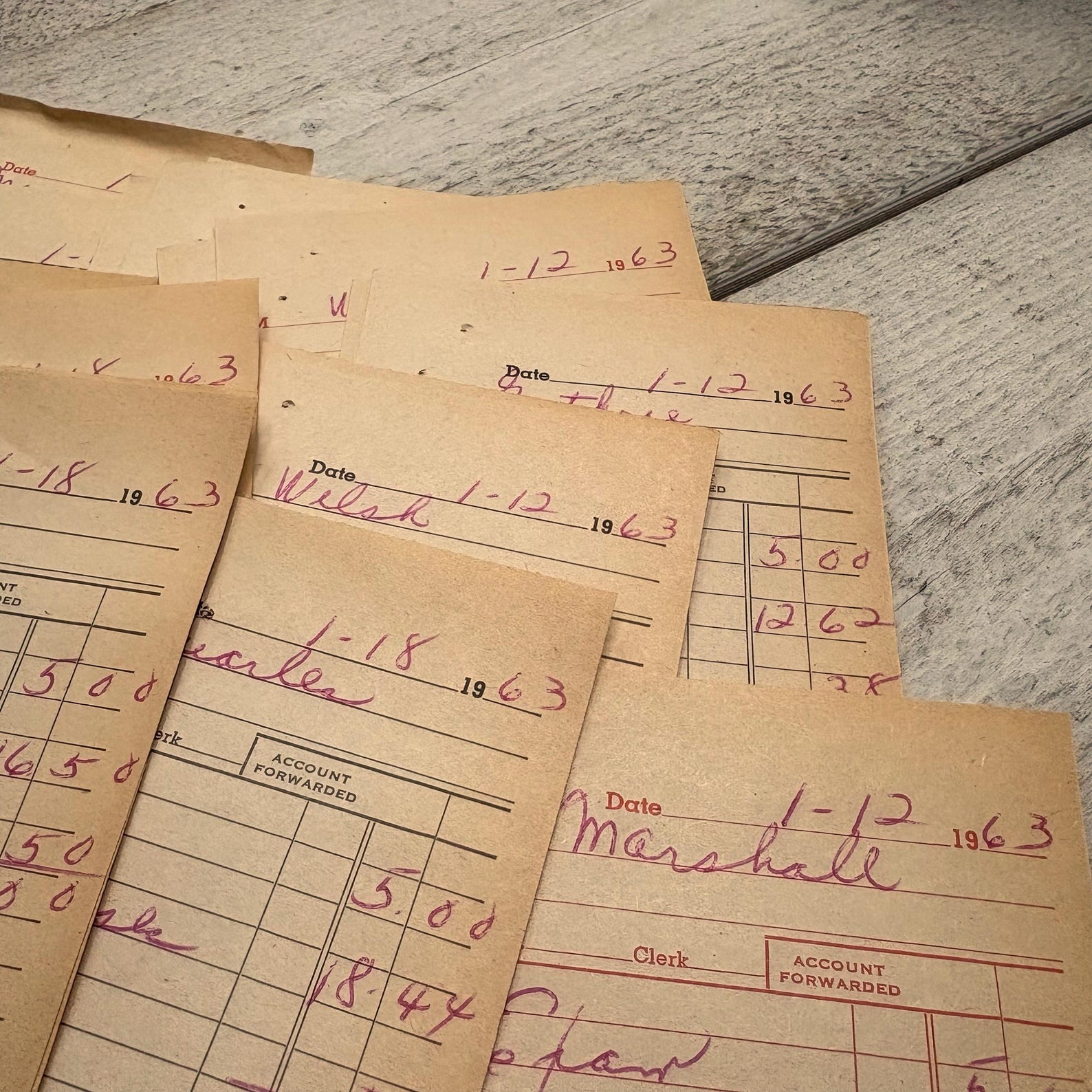 Vintage Used Store Receipts - 50 Sheets - Aged Patina, Junk Journal ...