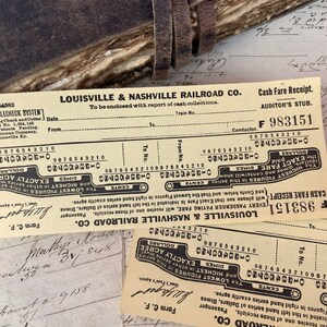 Vintage Train Receipts, Railroad Ephemera, Junk Journal Travel Ephemera ...