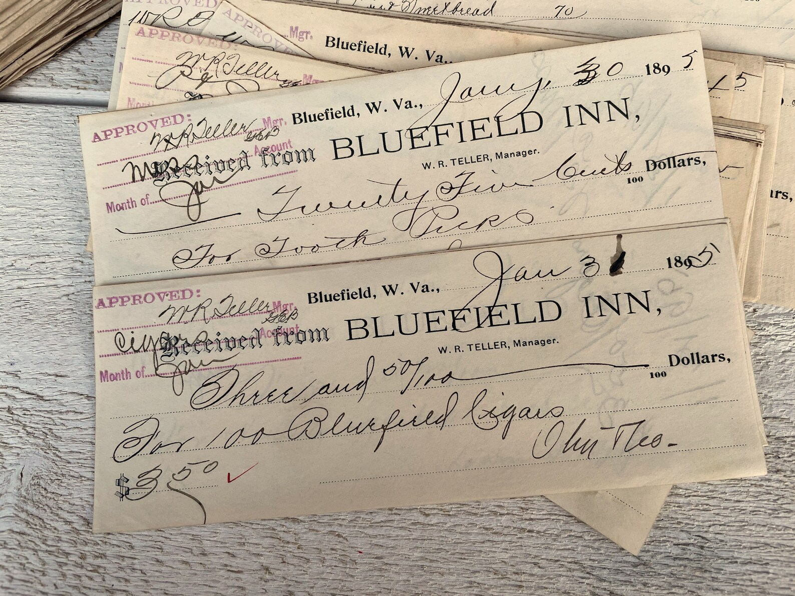 Antique 1890s Bank Checks, Payment Check, Handwritten, Vintage Ephemera ...