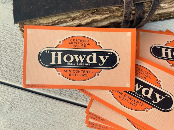 Howdy 1930s Bottle Labels Vintage Soda Advertisements 10 - Etsy