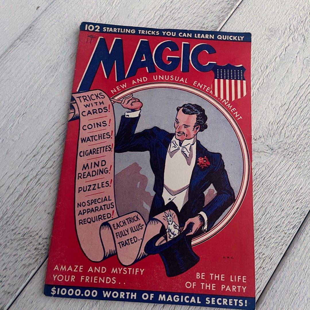 Vintage Magician Book, Magic Trics 1940s, Ephemera for Junk Journal and Scrapbooking - Etsy