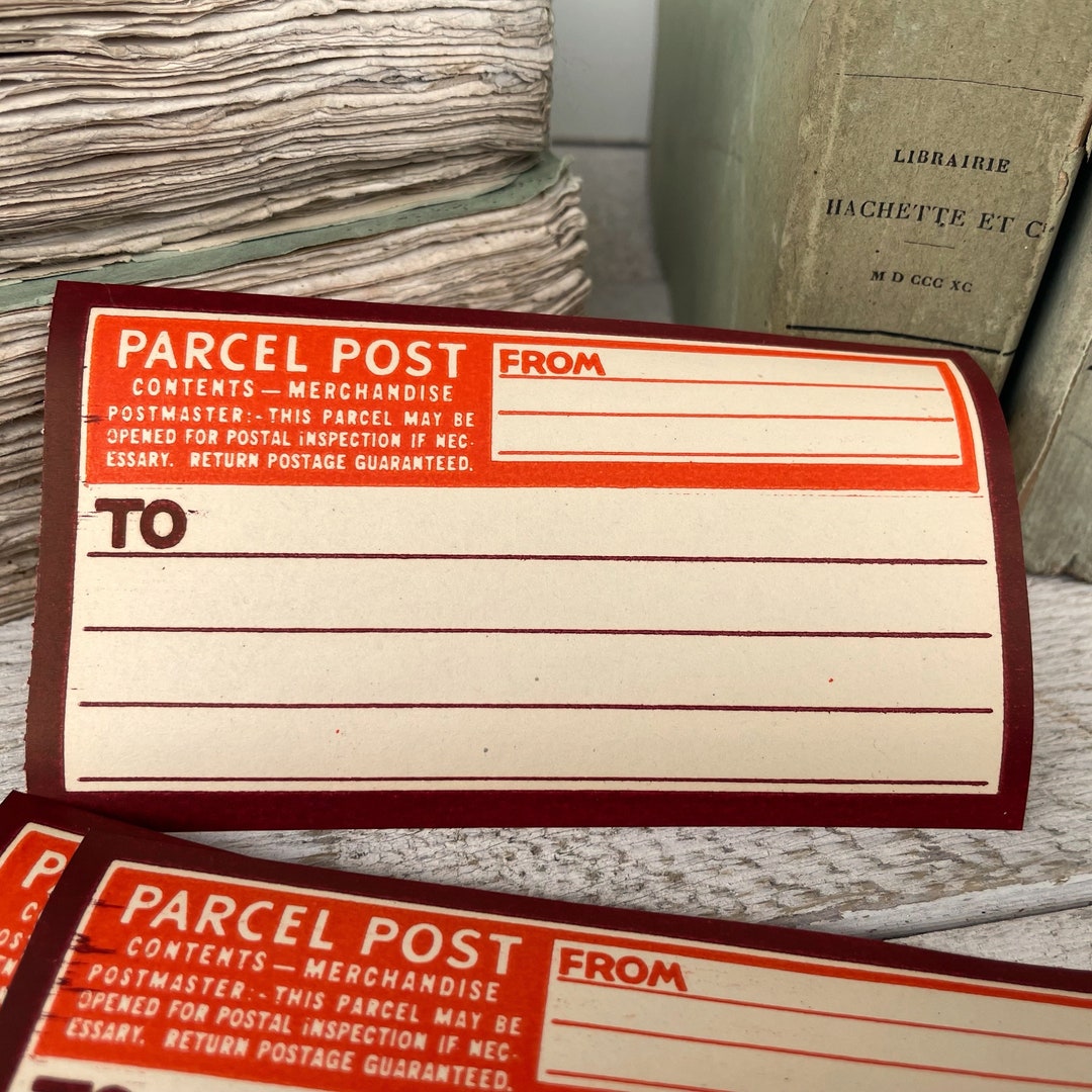 Vintage Dennison Parcel Post Labels, Gummed Mailing Label, Postal ...