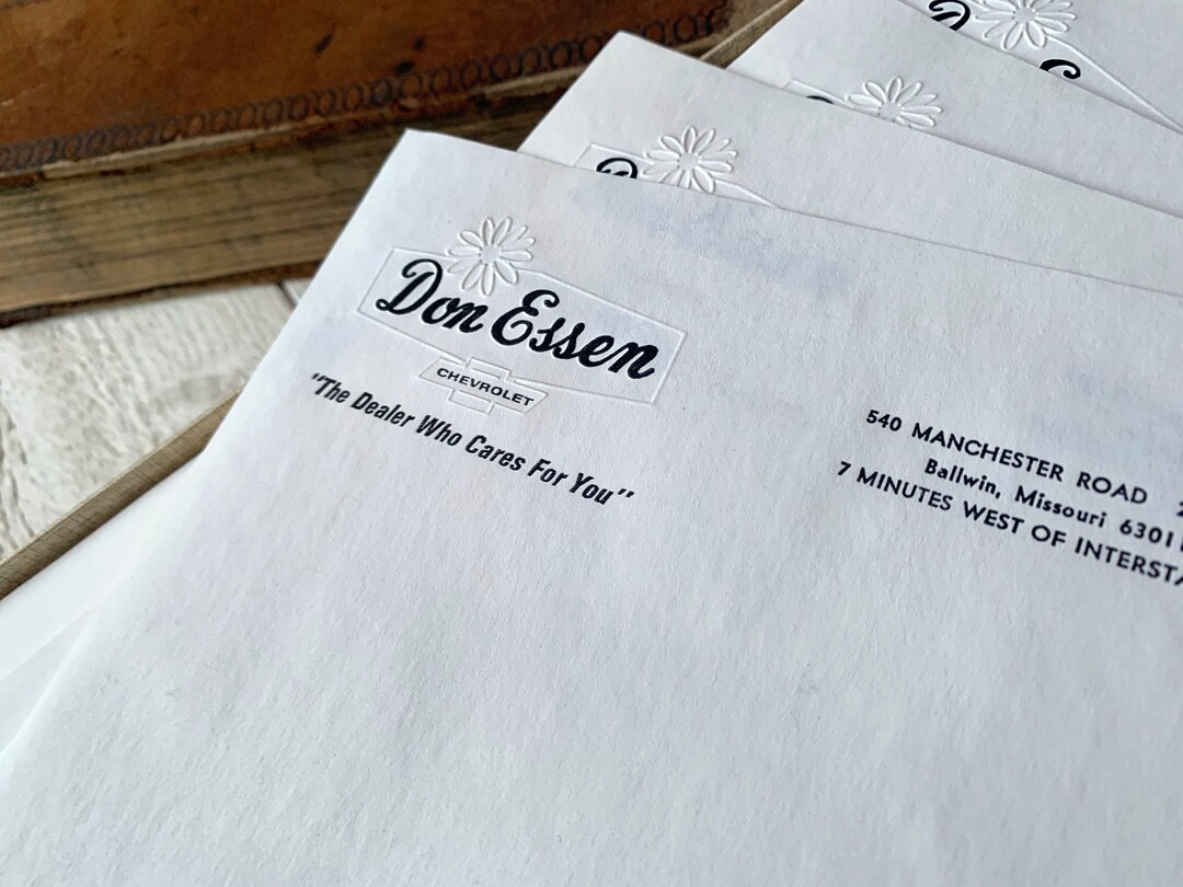 Vintage Letterheads Chevrolet Dealer - 10 or 30 Sheets - Typing Paper ...