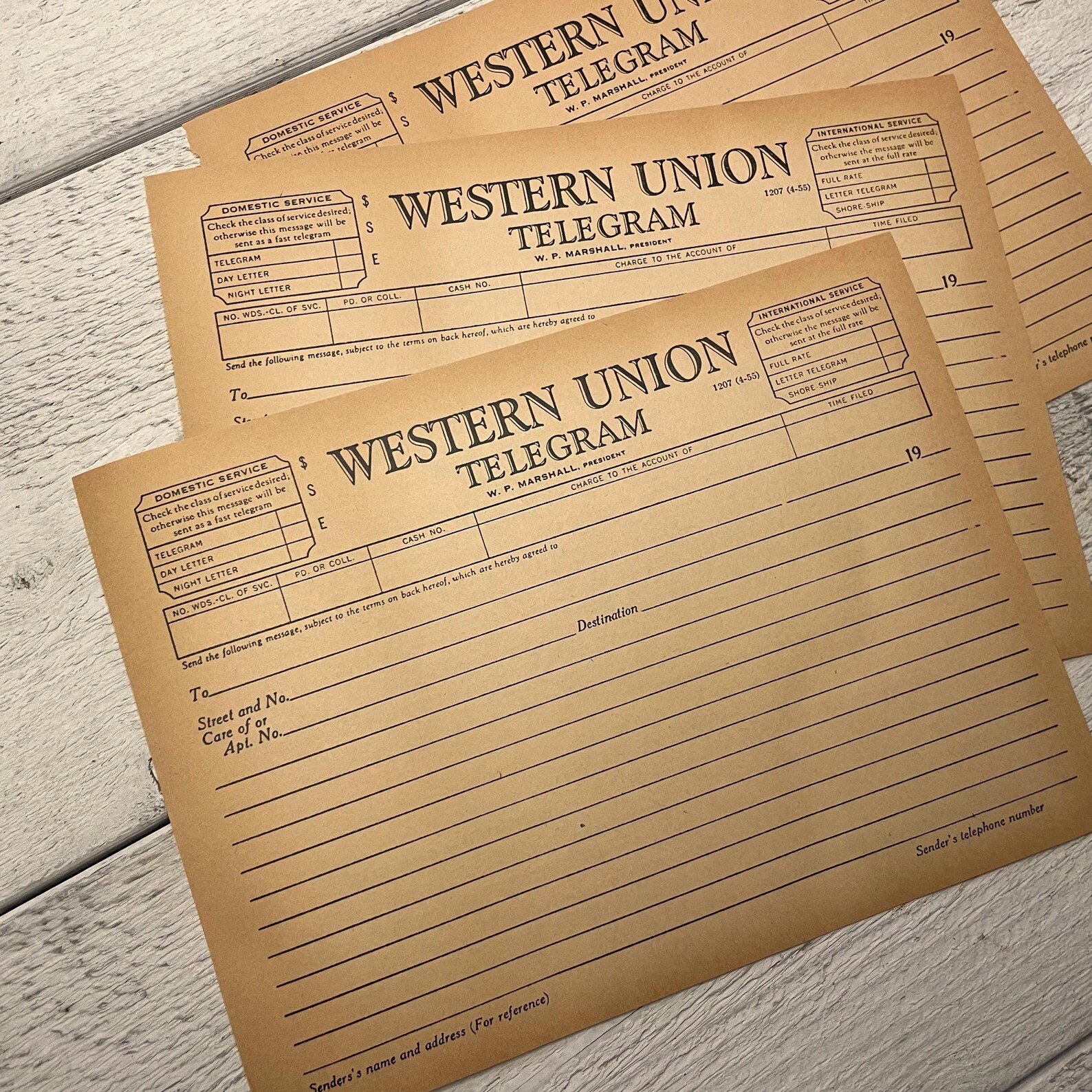 Vintage Western Union Telegram, Aged With Patina, 1950s Ephemera for ...