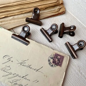 Paper Clips, 8 Pcs Medium Size, Antique Bronze Color, Bulldog Clip, for ...