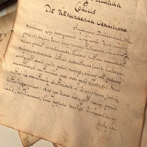 Antique 1600s Legal Document Page, Latin Very Old Handwritten ...