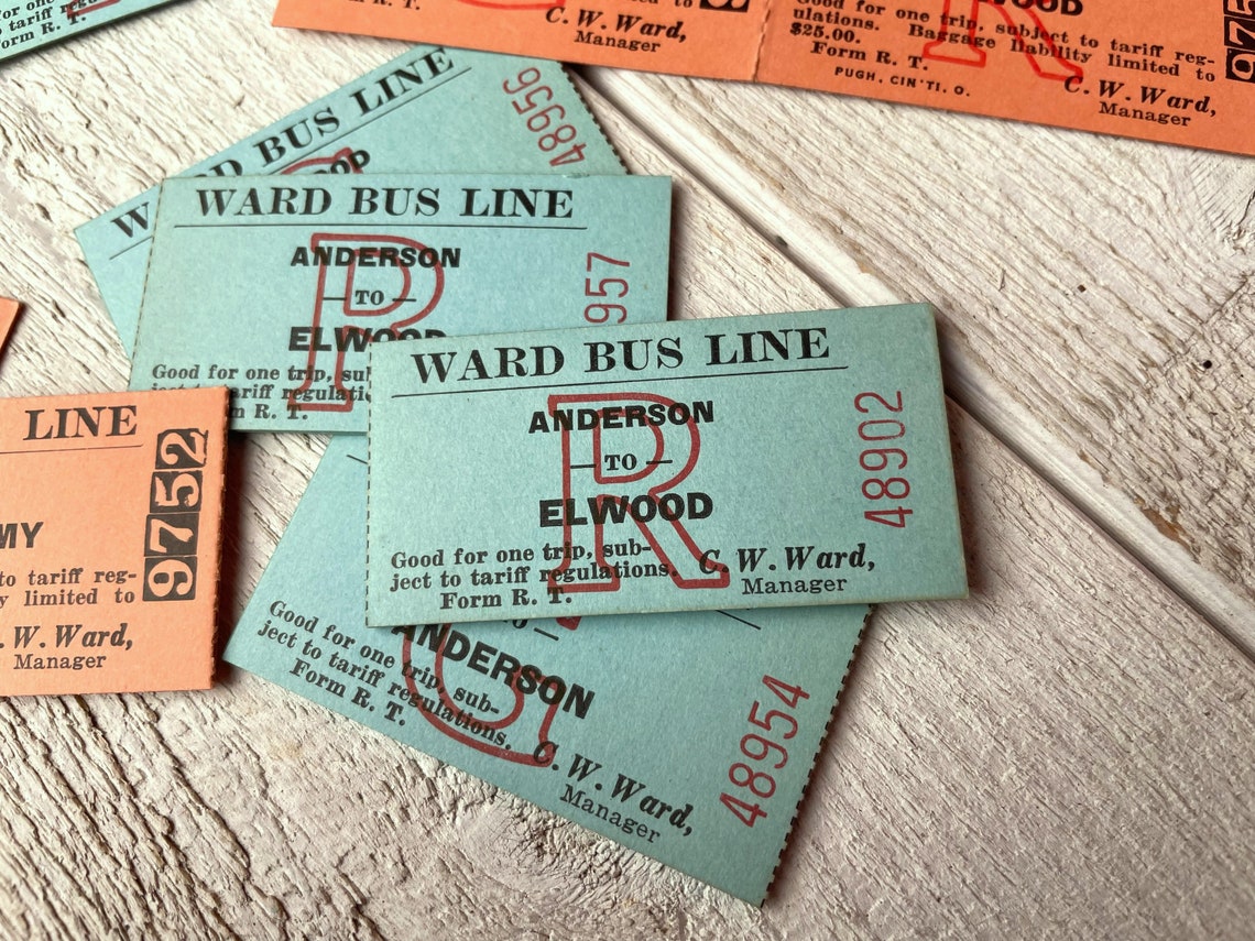 Vintage Bus Tickets - 10 Doubletickets - Transportation Traveling ...