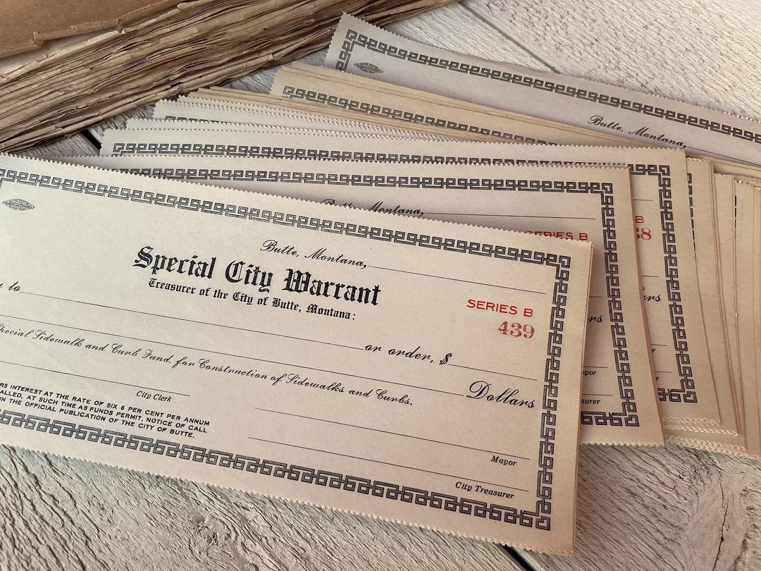 Antique Special Warrant Receipts, Vintage Certificate, Junk Journaling ...