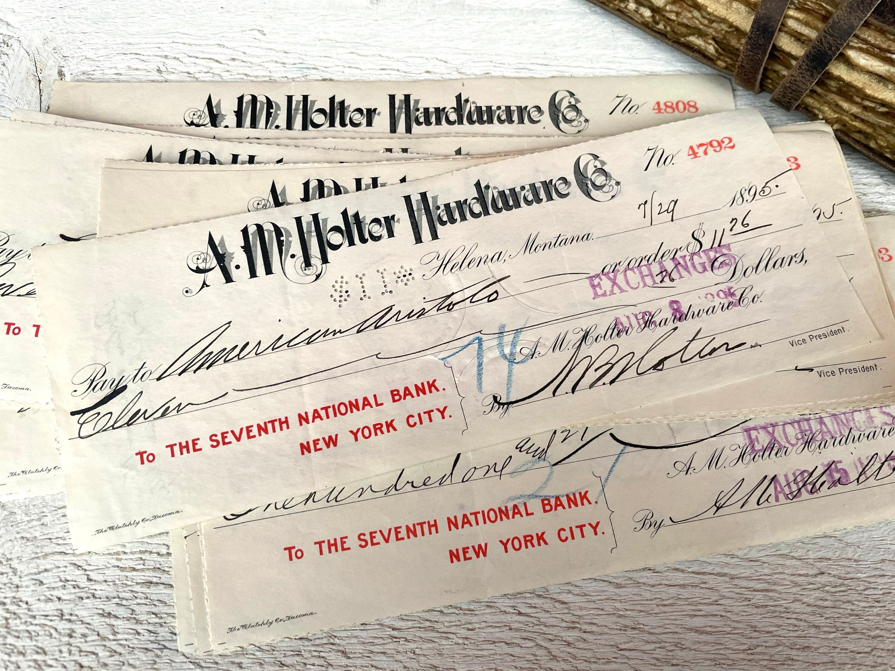 Antique Bank Checks Hardware Shop Payment Receipt Vintage - Etsy
