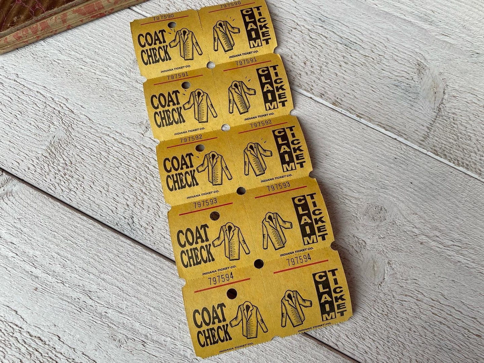 Vintage Cloakroom Tickets Coat Claim Ticket Set Junk Journal | Etsy
