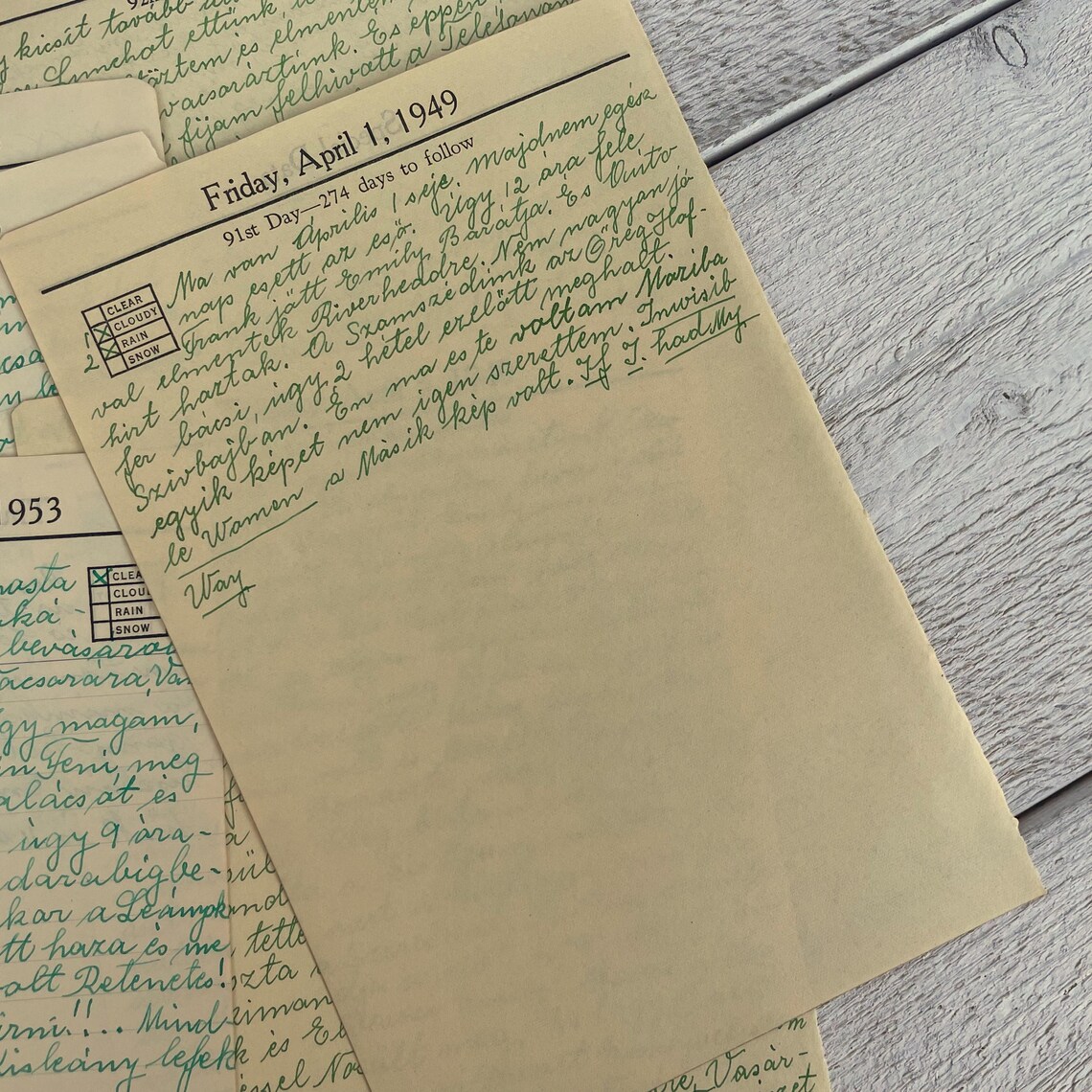French 1940s-50s Handwritten Agenda Pages - 10 Sheets - for Junk ...