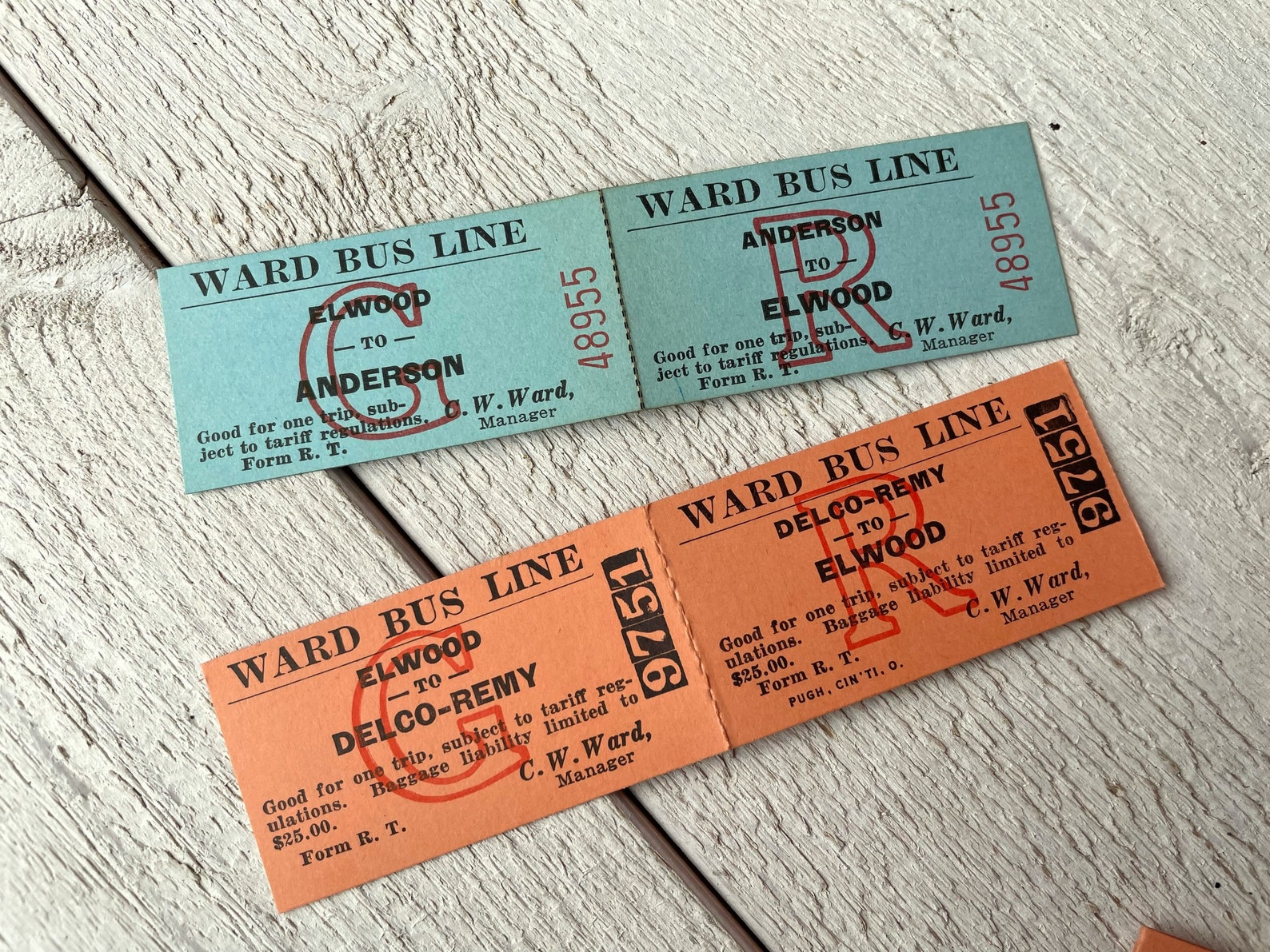 Vintage Bus Tickets - 10 Doubletickets - Transportation Traveling ...