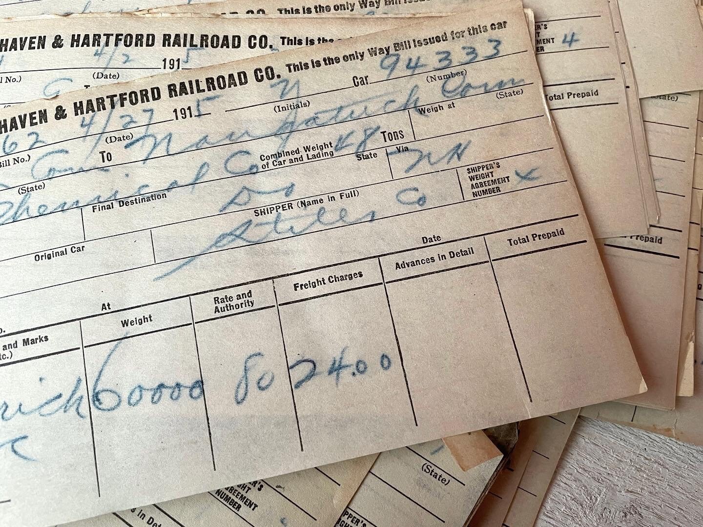 Vintage Thin Paper Freight Receipts, Railroad Ephemera, Onion Skin ...