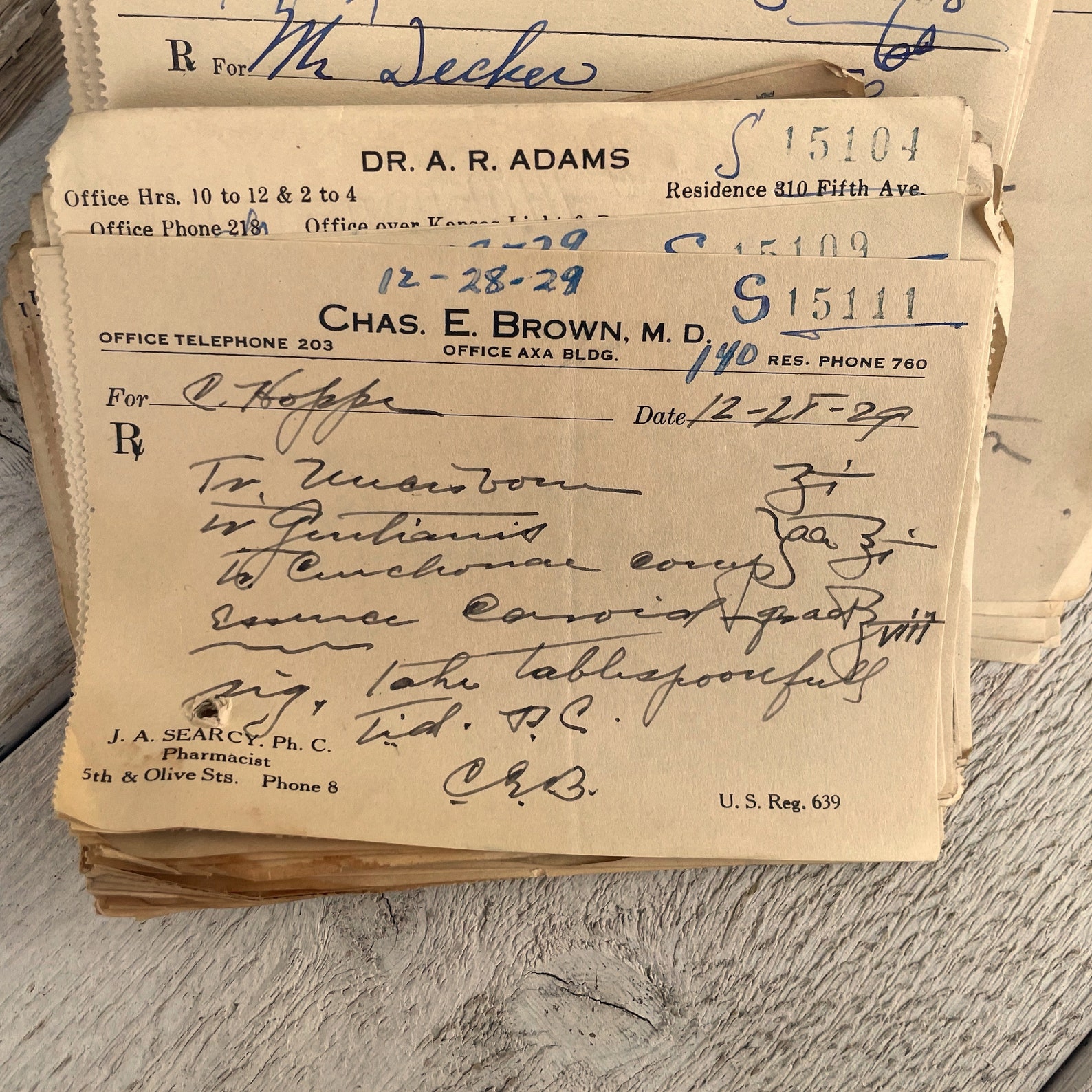 Antique Rx Prescriptions 1920s Handwritten, Pharmacy, Old Apothecary ...