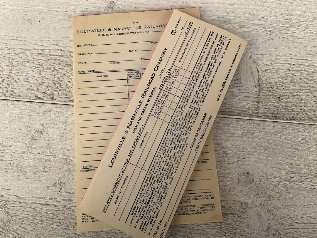 Vintage Thin Paper Train Forms, Railroad Waybill, Scrapbooking Paper ...