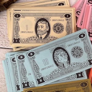 Vintage 1970s Play Money, Board Game Paper Money, Business Game, Junk ...