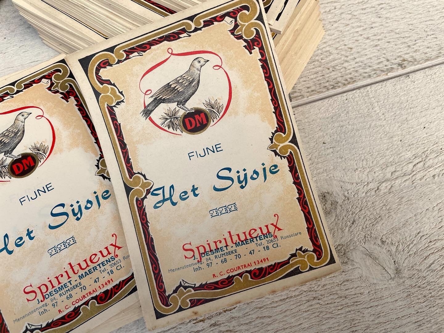 Vintage Dutch Bottle Labels - 10 Sheets - Bird Themed Ephemera, Junk ...