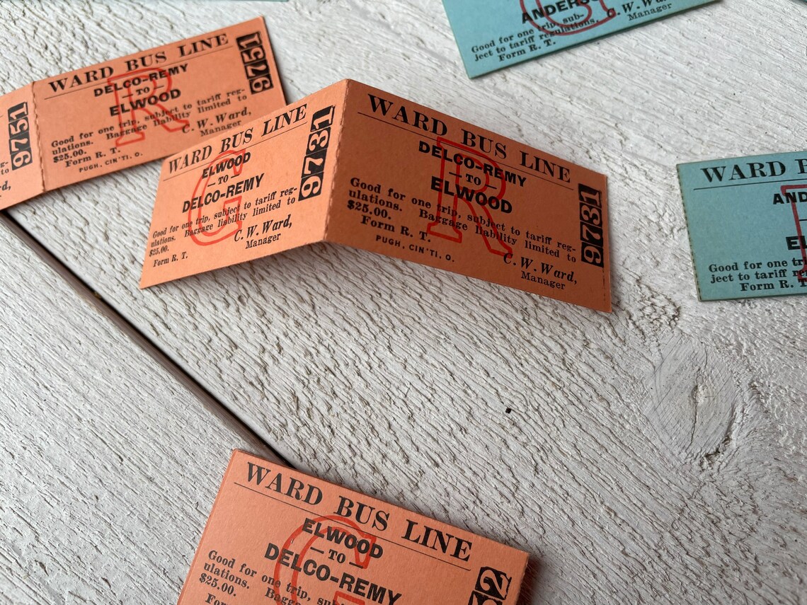 Vintage Bus Tickets - 10 Doubletickets - Transportation Traveling ...