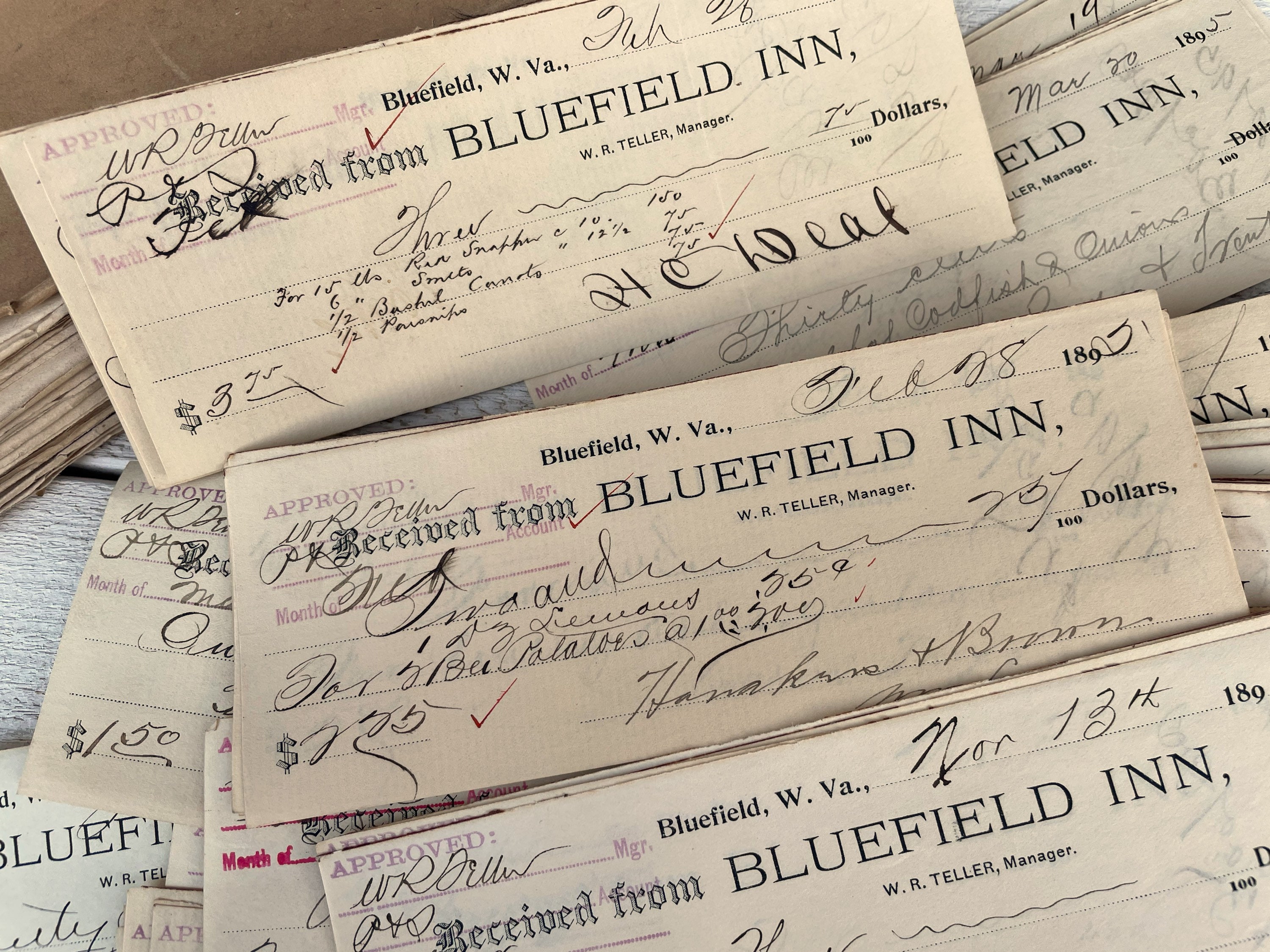 Antique 1890s Bank Checks, Payment Check, Handwritten, Vintage Ephemera ...