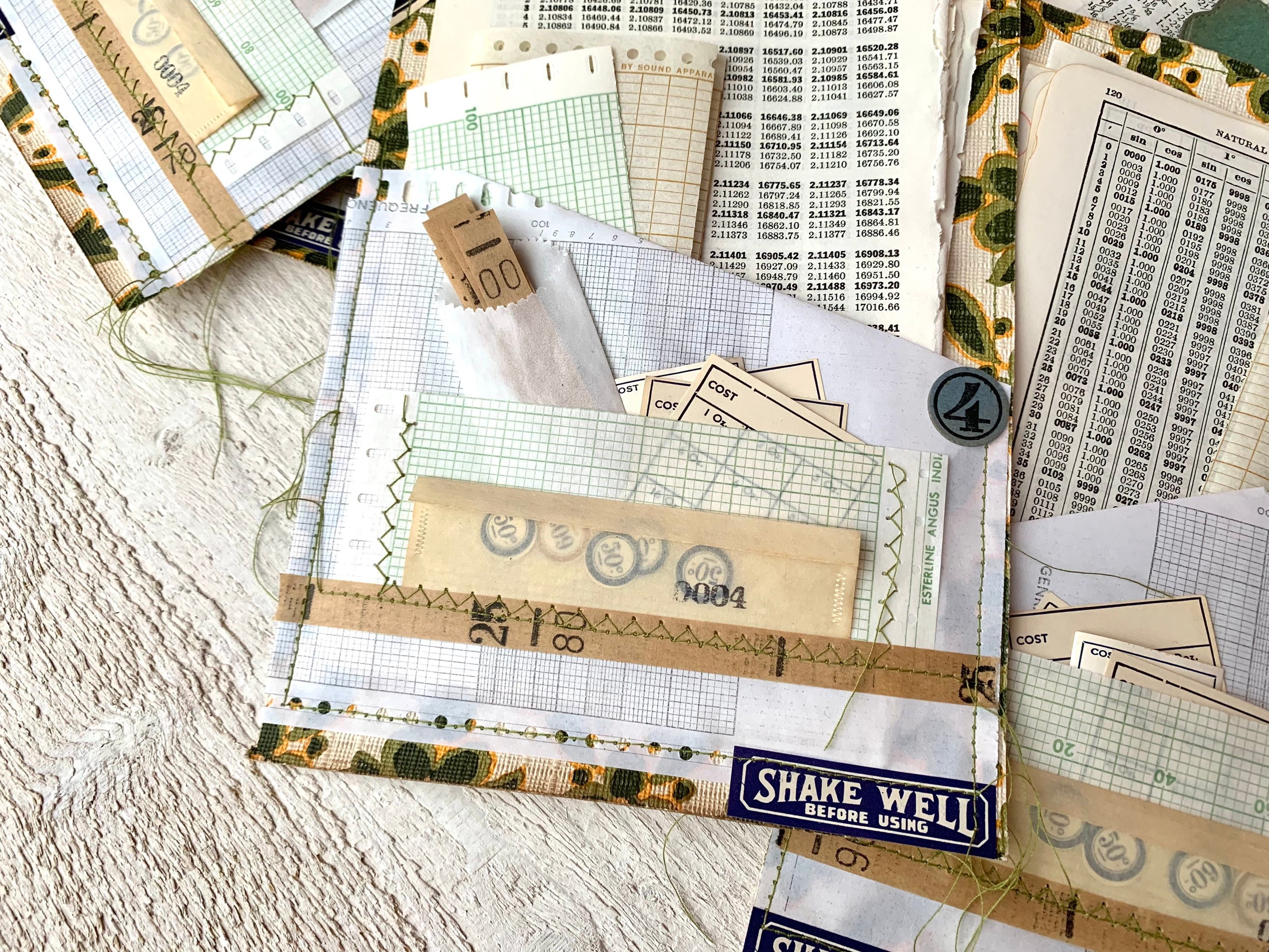 Handmade Ephemera Folder Numbers Math Charts Themed Pocket - Etsy
