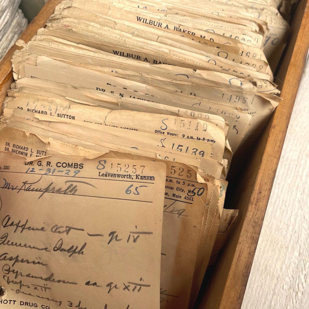 Antique Rx Prescriptions 1920s Handwritten, Pharmacy, Old Apothecary ...