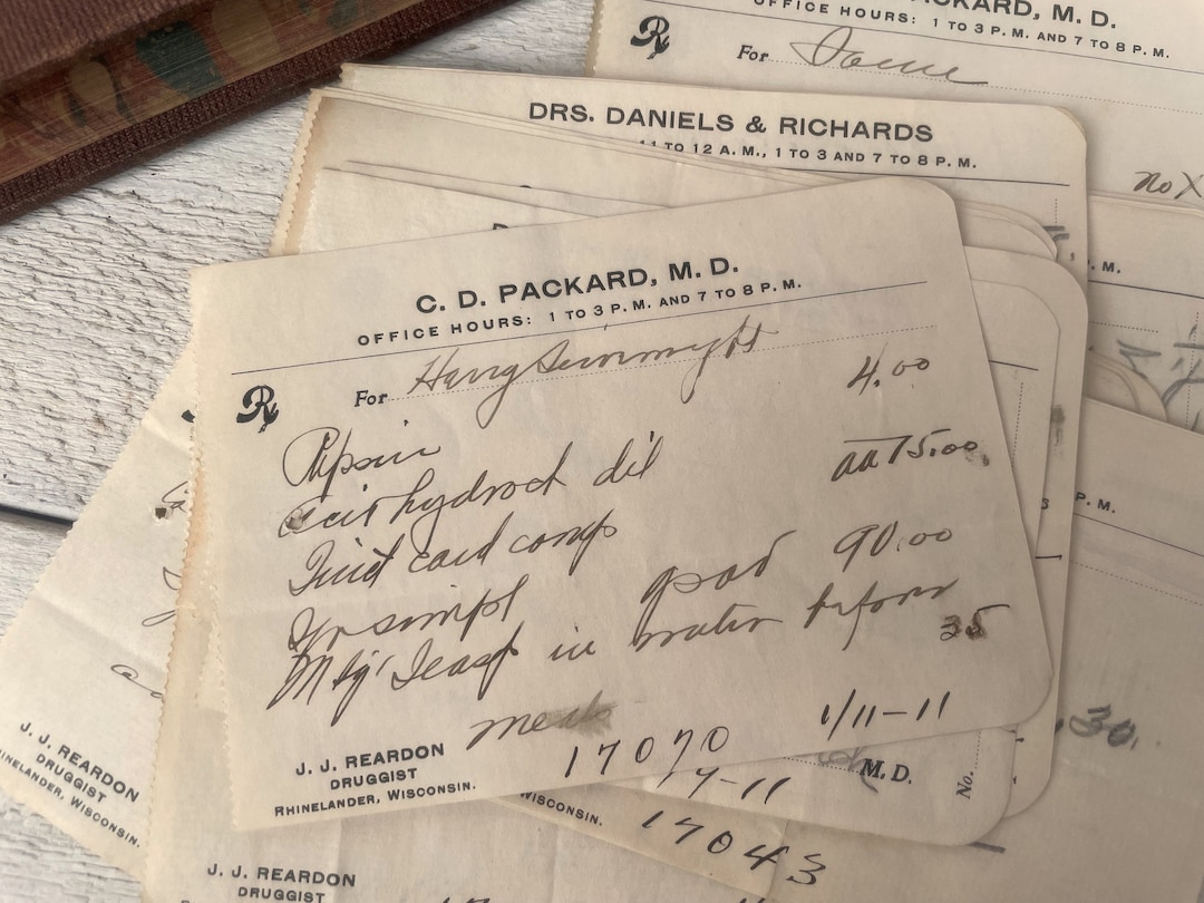 Antique Rx Prescriptions, Pharmacy, Old Apothecary, Handwritten ...